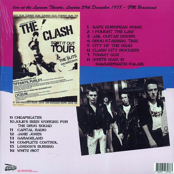The Clash - Sort It Out: Live At The Lyceum Theatre, London 29th ...